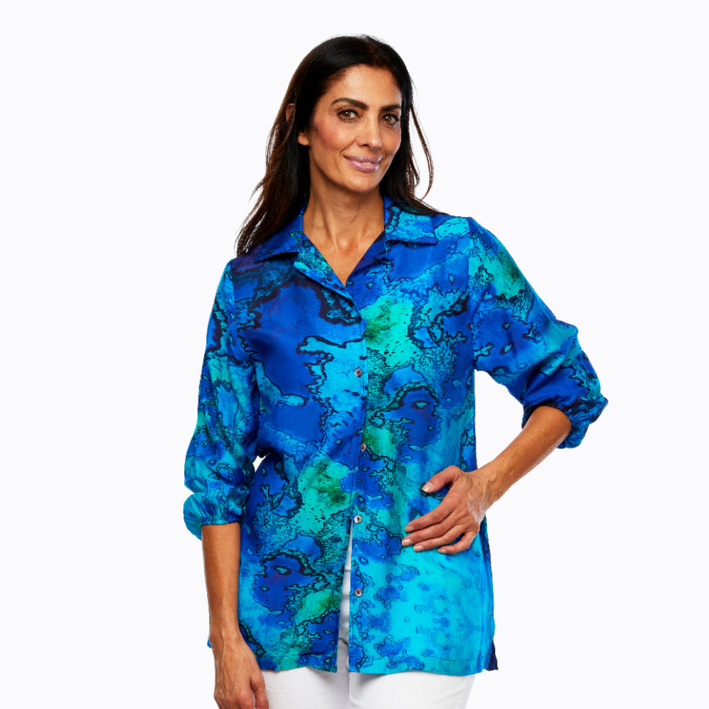 Flat Collar Silk Shirt | Best Silk Shirts Australia | Claire Powell